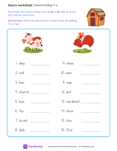 Writing plural nouns Worksheets | 2nd Grade Nouns | ClassWeekly