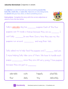 Adjective or Adverb Worksheets for 2nd Grade | Free Printable PDFs ...