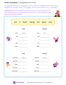 Conjugating verbs Worksheets for 3rd Grade | Free Printable PDFs ...