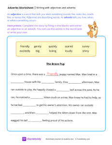 Writing with adjectives & adverbs Worksheets for 2nd Grade | Free ...
