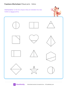 Equal parts Worksheets for 1st Grade | Free Printable PDFs | ClassWeekly