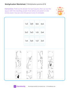 Multiplication Practice (2-5) - Secret animal - Free Printable 2nd ...