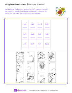 Multiply by 4 and 6 - Sea Turtle - Free Printable 2nd Grade Math ...