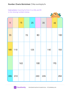 Skip counting by 5s - Sloth - Free Printable 1st Grade Math Worksheet ...
