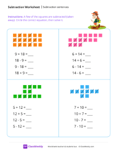 Subtraction sentences Worksheets for 2nd Grade | Free Printable PDFs ...