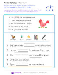 Digraph sounds Worksheets for 1st Grade | Free Printable PDFs | ClassWeekly