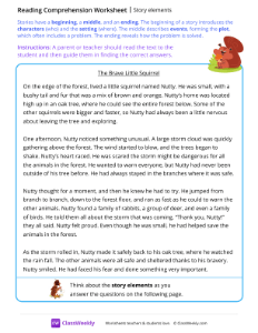 Reading Comprehension - Story elements - Free 1st Grade Reading ...