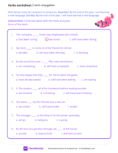 Verb Conjugation - Sleepy Cat - Free Printable 5th Grade Grammar ...