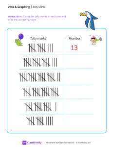 Tally Marks Worksheets | Kindergarten Data & Graphing | ClassWeekly