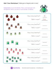 Make Pairs of Objects (odd or even) Worksheets for Kindergarten | Free ...