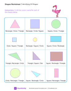 Identifying 2-D Shapes Worksheets for 1st Grade | Free Printable PDFs ...