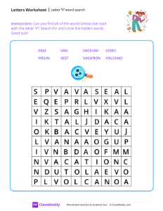 Letter V word search - Wonderland - Free Printable 1st Grade Reading ...