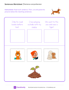 Read, Cut and Paste - Birthday Pup - Free Printable 1st Grade Reading ...