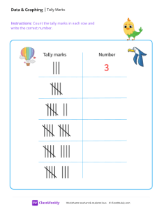 Tally Marks (up to 10) - Birdy - Free Printable Kindergarten Math ...