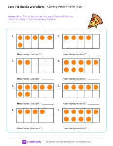 Counting with ten frames (1-10) Worksheets for Kindergarten | Free ...