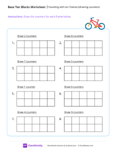 Counting with ten frames (drawing counters) Worksheets for Kindergarten ...