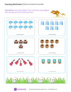 Count and write the number Worksheets for Kindergarten | Free Printable ...
