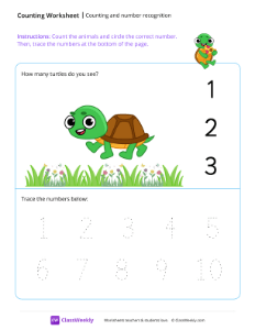 Counting and number recognition Worksheets for Pre-K | Free Printable ...