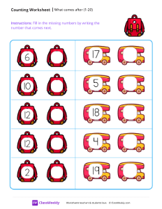 What comes after (1-20) - Bag - Free Printable Kindergarten Math ...