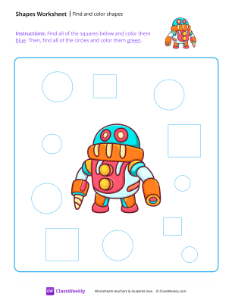 Find and color shapes Worksheets for Kindergarten | Free Printable PDFs ...