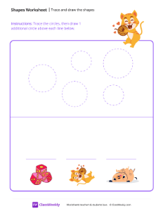 Trace and draw the shapes Worksheets | Pre-K Shapes | ClassWeekly
