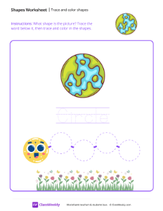 Trace and color shapes Worksheets | Pre-K Shapes | ClassWeekly