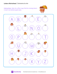 Alphabetical Order - Umbrella Cup - Free Printable Kindergarten Reading ...