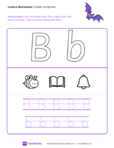 Letter Recognition (B) - Bat - Free Printable Kindergarten Reading ...