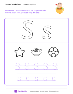 Letter Recognition (S) - Salad - Free Printable Kindergarten Reading ...