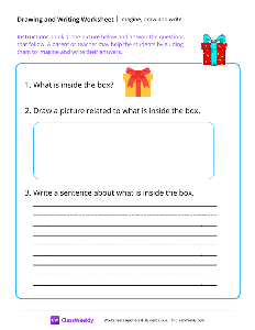 Imagine, draw and write Worksheets for Kindergarten | Free Printable ...