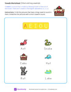 Long & Short Vowels (A) - Cake - Free Printable Kindergarten Reading ...