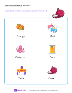 The vowel O - Onion - Free Printable Kindergarten Reading Worksheet ...