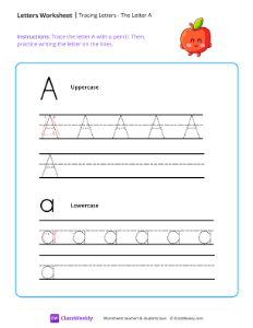 Tracing Letters Worksheets for Kindergarten | Free Printable PDFs ...