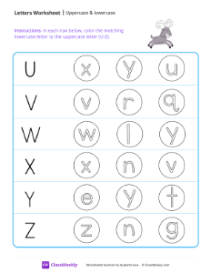 Uppercase & Lowercase (U-Z) - Goat - Free Printable Kindergarten ...