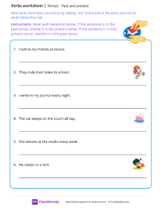 Tenses Worksheets for 2nd Grade | Free Printable PDFs | ClassWeekly