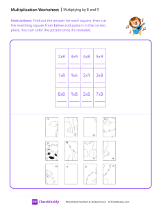 Multiply by 8 and 9 - Singing Lion - Free 2nd Grade Math Worksheet ...