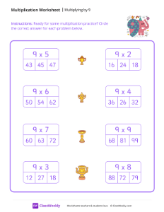 Multiply by 9 - Nine Elephants - Free Printable 2nd Grade Math ...