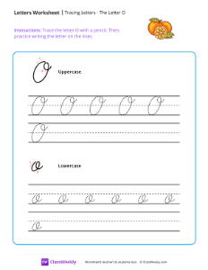 Cursive O - Free Printable 3rd Grade Writing Worksheet | ClassWeekly