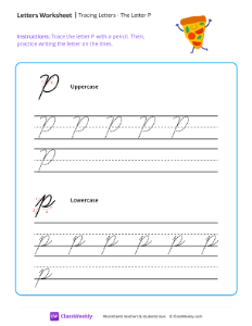 Cursive P - Free Printable 3rd Grade Writing Worksheet | ClassWeekly