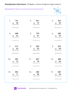 Multiply 2 digits by 3 Worksheets for 5th Grade | Free Printable PDFs ...