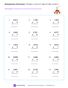 Multiply multi-digit numbers Worksheets for 5th Grade | Free Printable ...