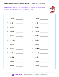 Multiplication Tables (2-10 practice) Worksheets for 2nd Grade | Free ...