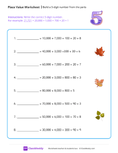 Build a 5-digit number from the parts Worksheets for 3rd Grade | Free ...