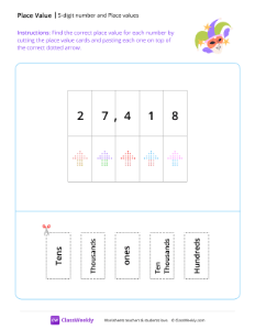 5-digit number and Place values - Mask - Free 3rd Grade Math Worksheet ...