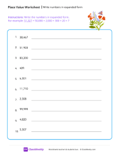 Write numbers in expanded form Worksheets for 4th Grade | Free ...